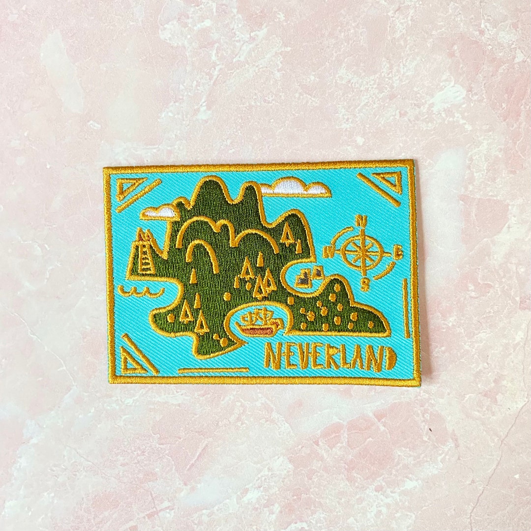Neverland mapa Peter pan lindo parche bordado hierro en diseño - Etsy ...