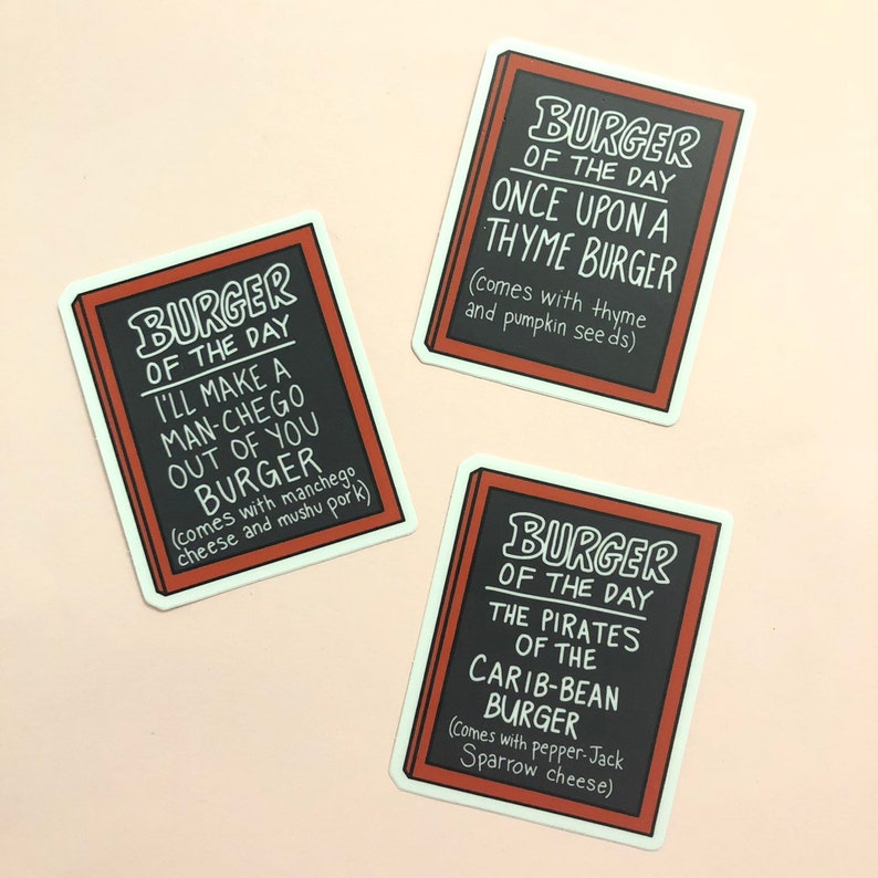 Bob's Burgers Burger of the Day Board Disney Inspired Cute Vinyl Small ...