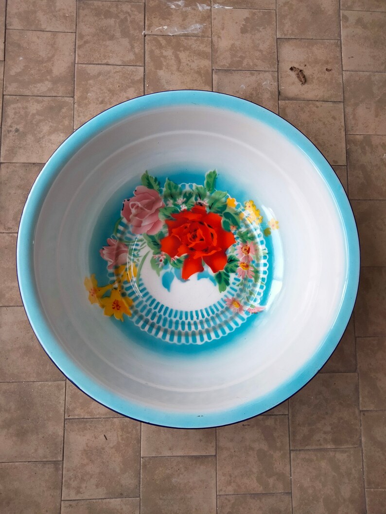 Enamelware Wash Basin - Etsy