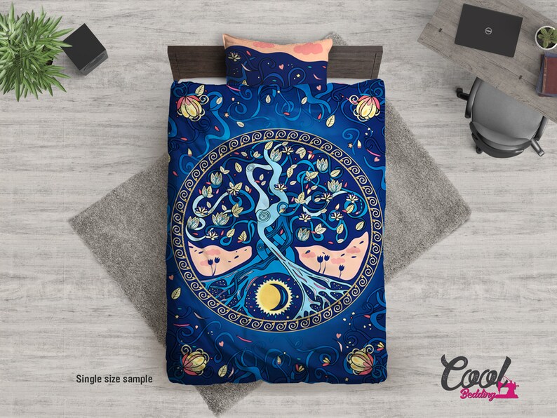 Tree of Life Bedroom Decor – Boho Mandala Bedding Set – Nature Inspired ...