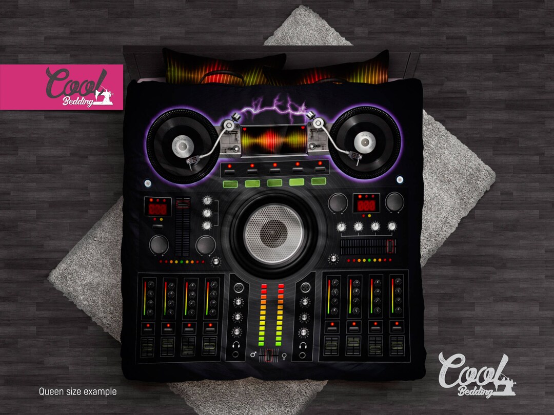 DJ Mixer Bedding Set, Duvet Cover Sound Mixer, Queen Full Twin Bedding ...
