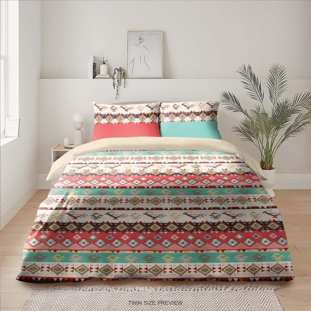 Bohemian Bedding Set: Moroccan Pattern Duvet Cover – Ethnic Motifs ...