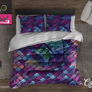Mermaid Scales Bedding – Colorful Mermaid Duvet Cover – Mermaid Tails ...