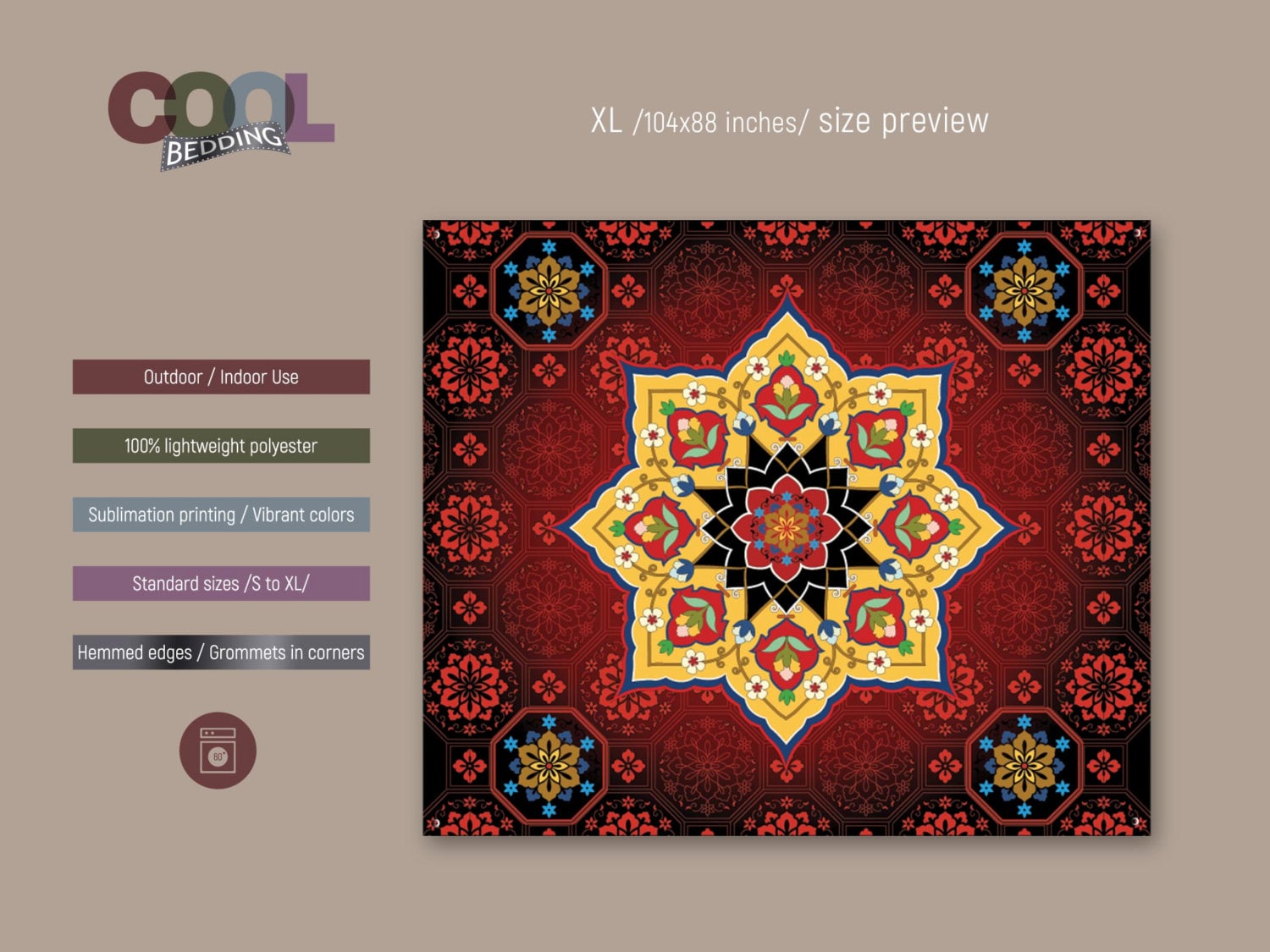 Persian Mandala Tapestry Ethnic Wall Hanging Schabby Chic - Etsy