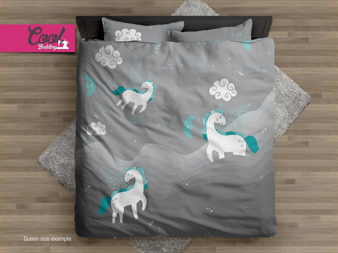 Handmade Unicorn Comforter Set: Kids Bedding, Duvet Cover, B211 - Etsy