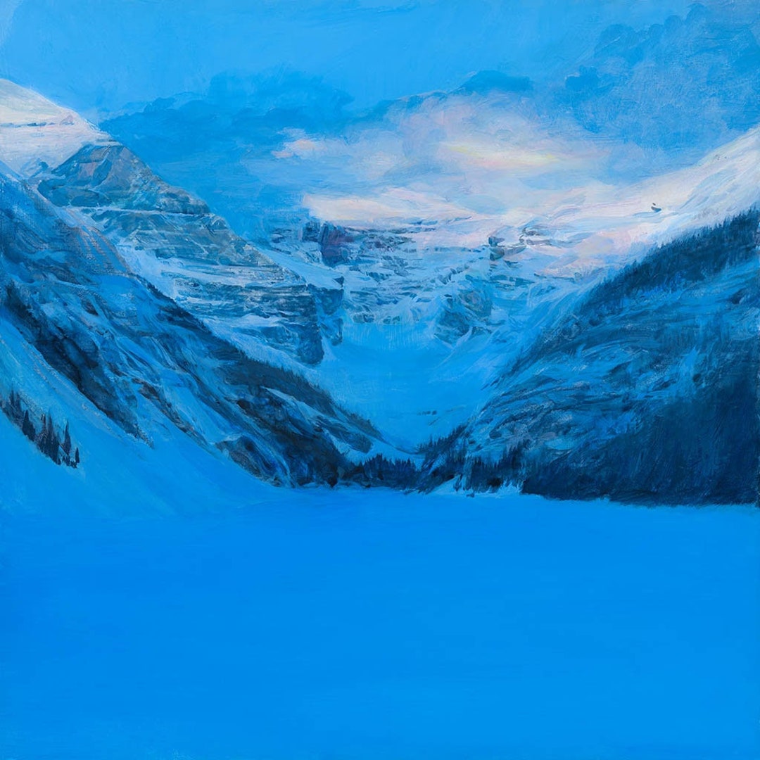 WANRU- Sunrise on Lake Louise Banff Landscape Painting Print, Banff Art ...