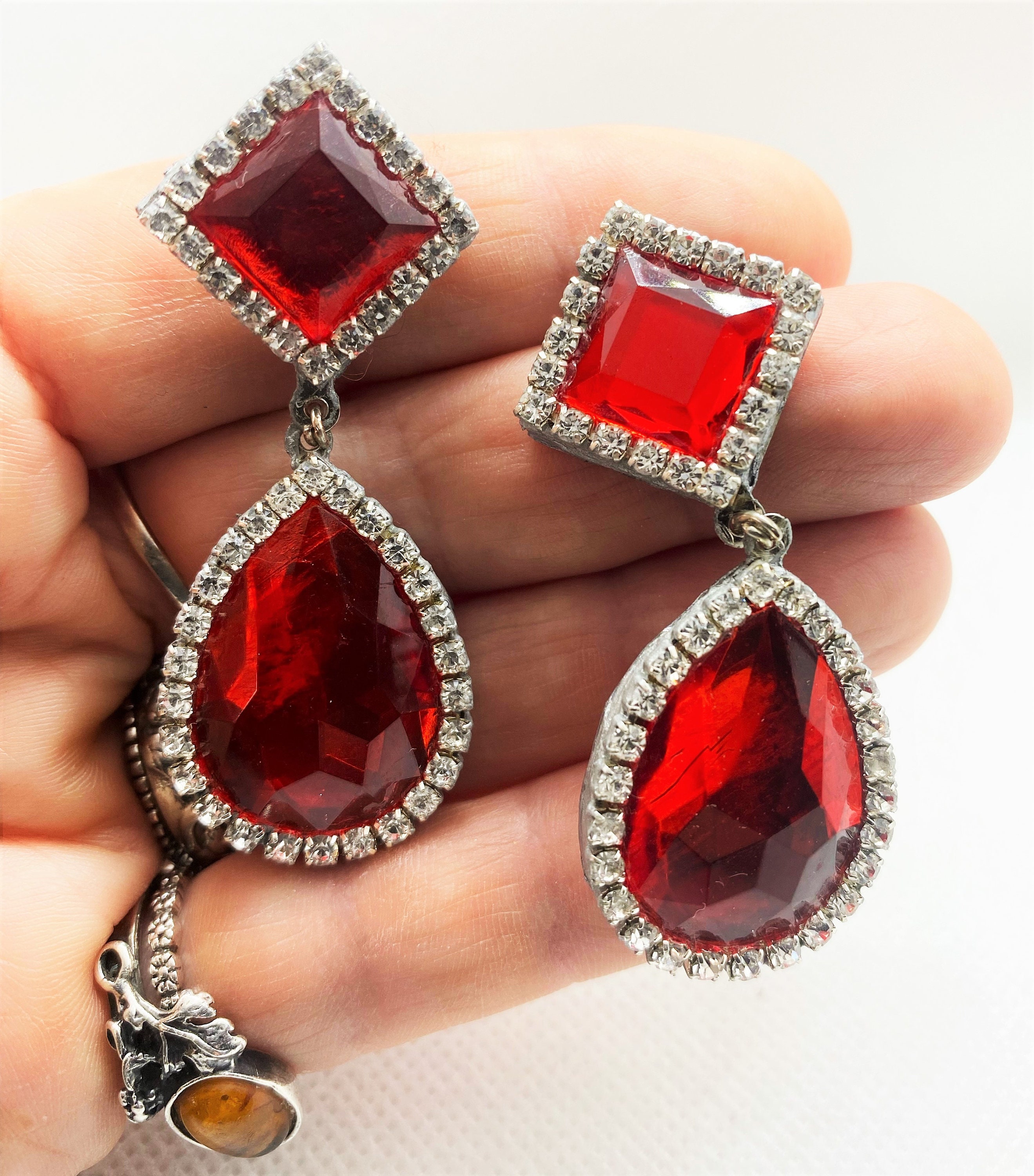 OUTLANDER Season Two Themed Red Crystal Versailles Earrings | Etsy