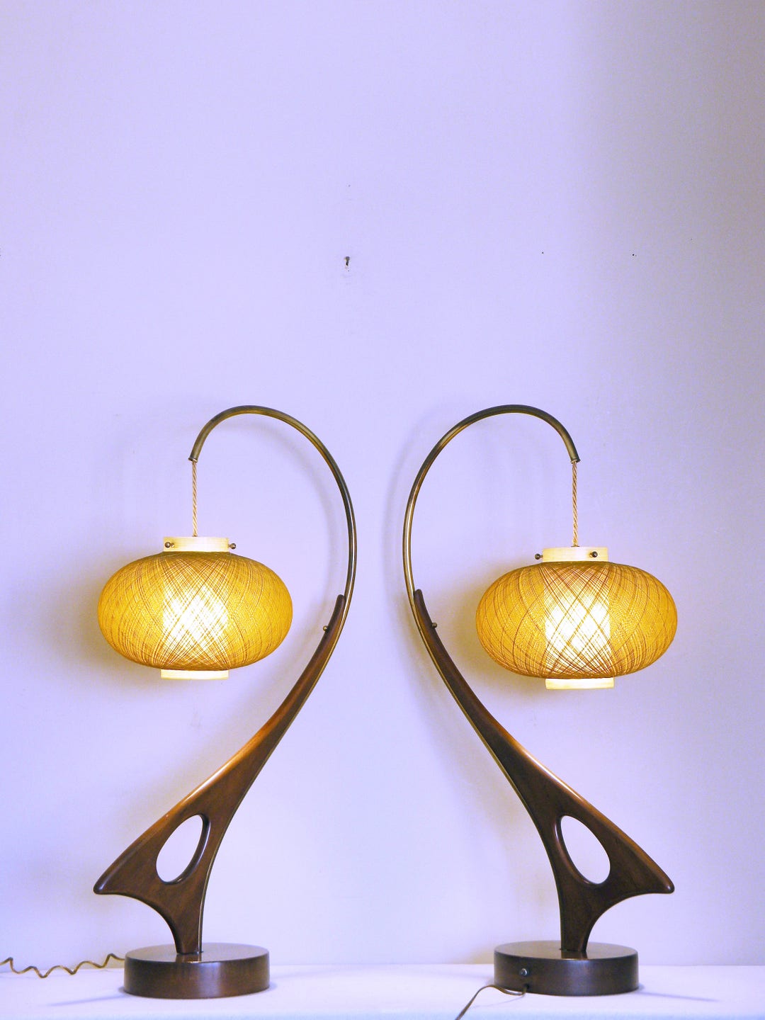 Reserved for C.A. Priv --- SET of 2 Mid Century Biomorphic Lamps Modern ...