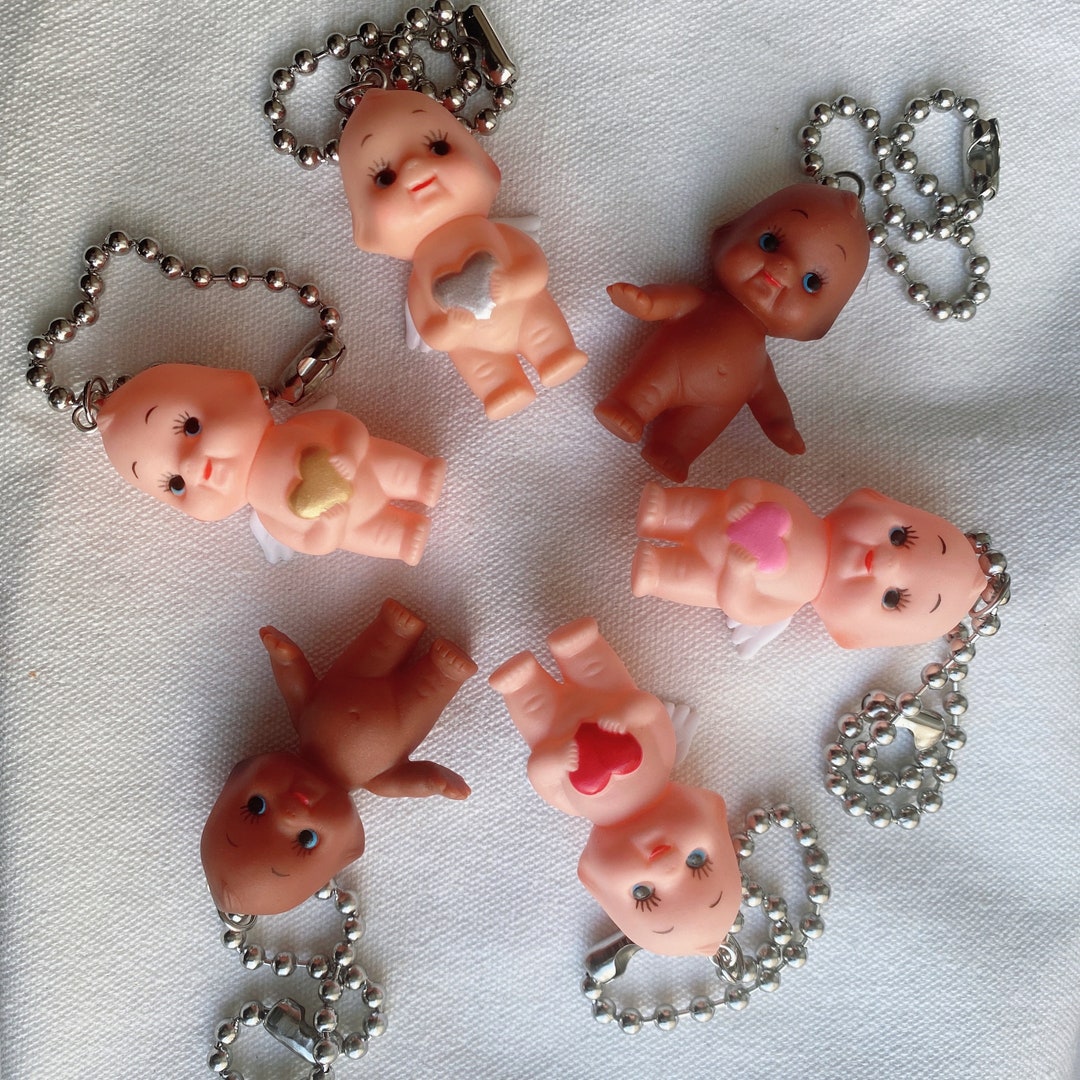 Kewpie Doll , Mini 5 Cm Angel Kewpie With Heart, Kewpie Keyring ...