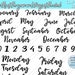 Days of the Week Clip Art Set, Word Art Clip Art, Black Lettering ...