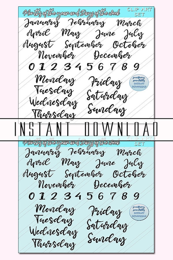 Days Of The Week Calendar Clip Art