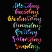 Days of the Week Clip Art Set, Word Art Clip Art, Brush Lettering ...