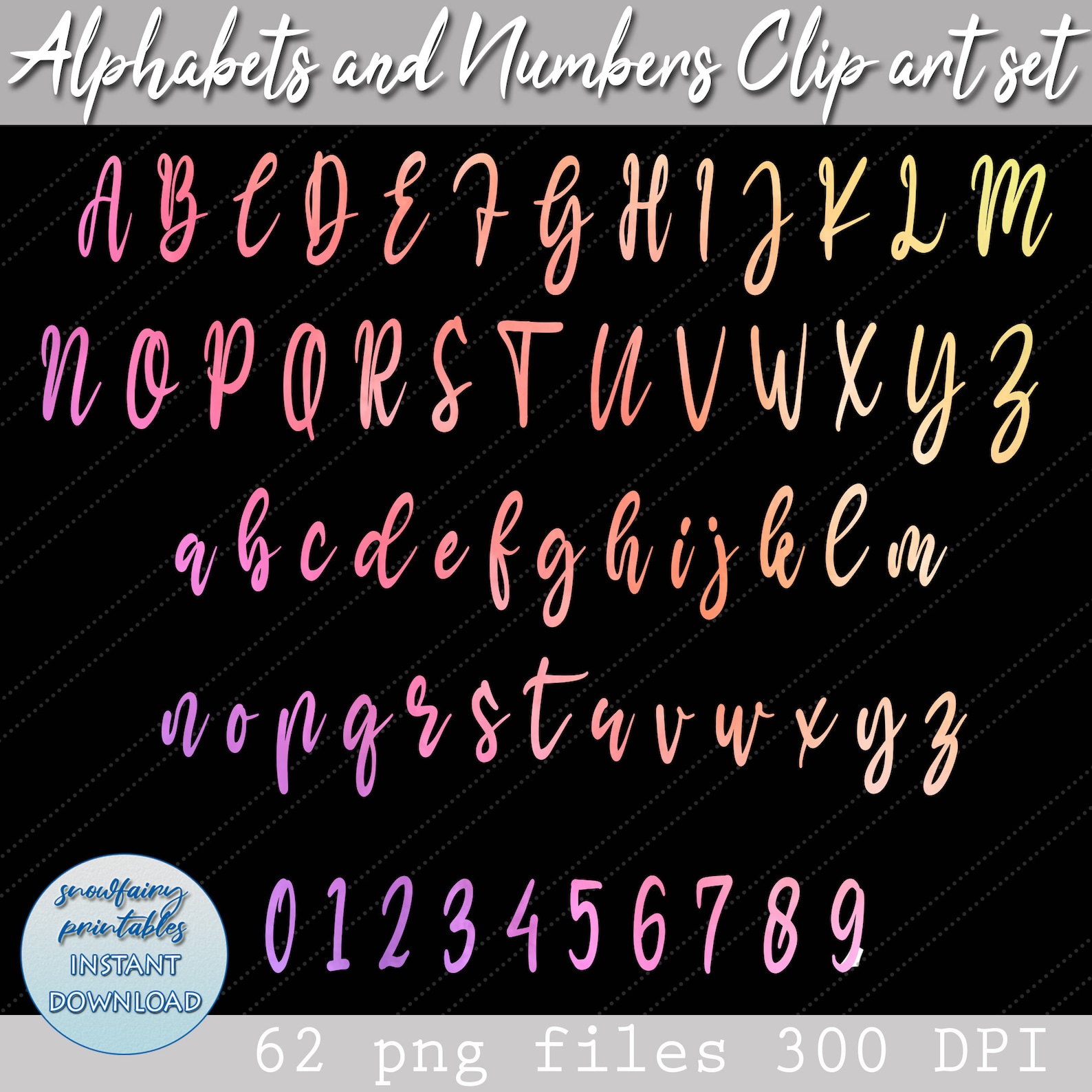 26 Alphabet Clip Art, Letters Clip Art, Digital Download, Letters Png ...