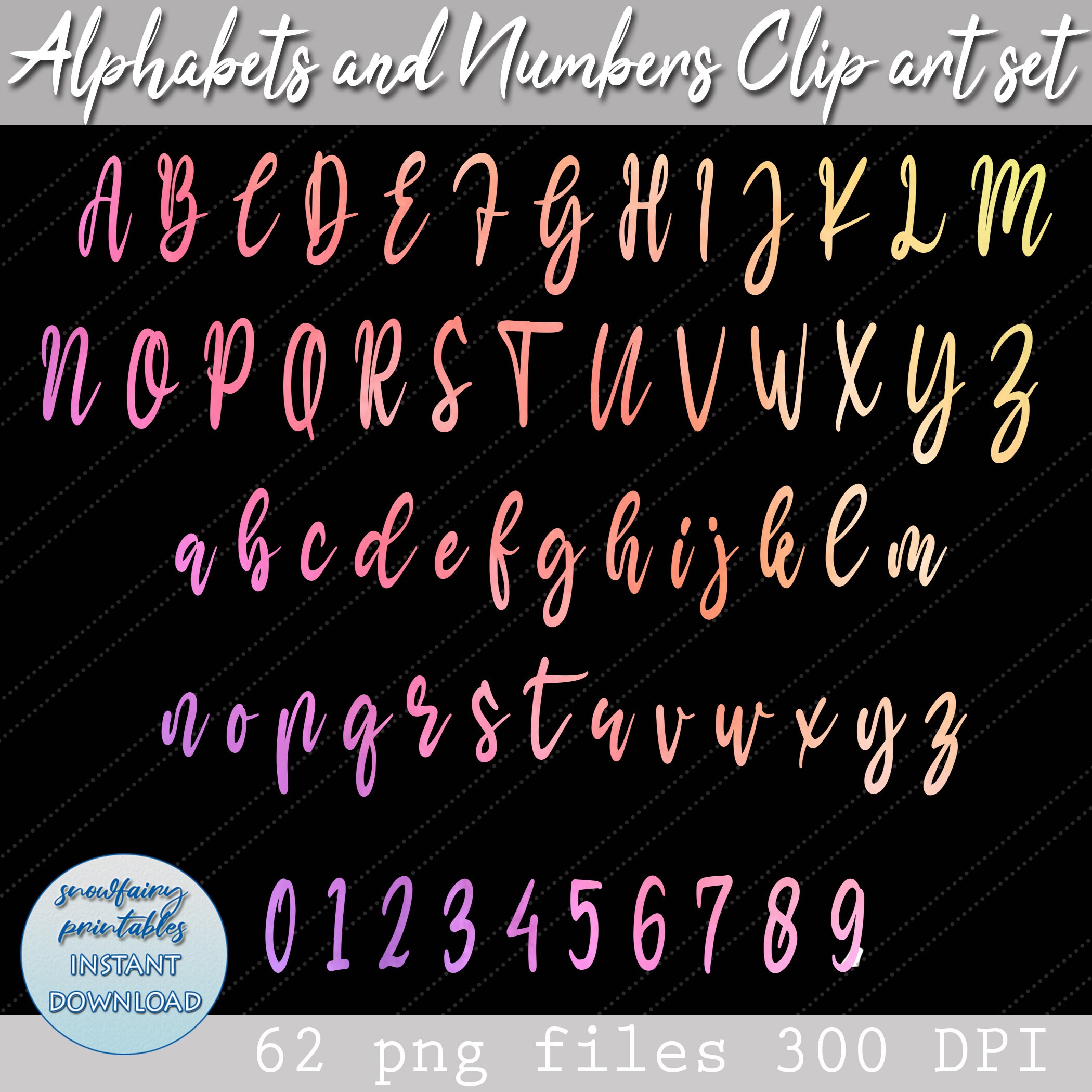 26 Alphabet Clip Art, Letters Clip Art, Digital Download, Letters Png ...