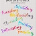 Days of the Week Clip Art Set, Word Art Clip Art, Brush Lettering ...
