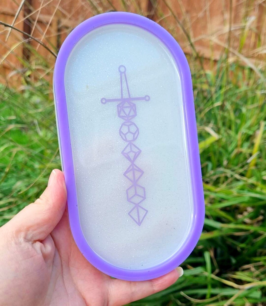 Custom SWORD DICE TRAY in Any Colours// Dnd Polyhedral Dice Sword ...