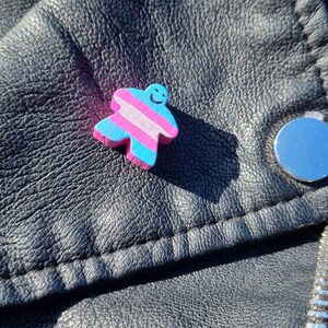 TRANS MEEPLE KEYCHAIN// Trans Gender Key Ring, Trans Pride Key Chain ...