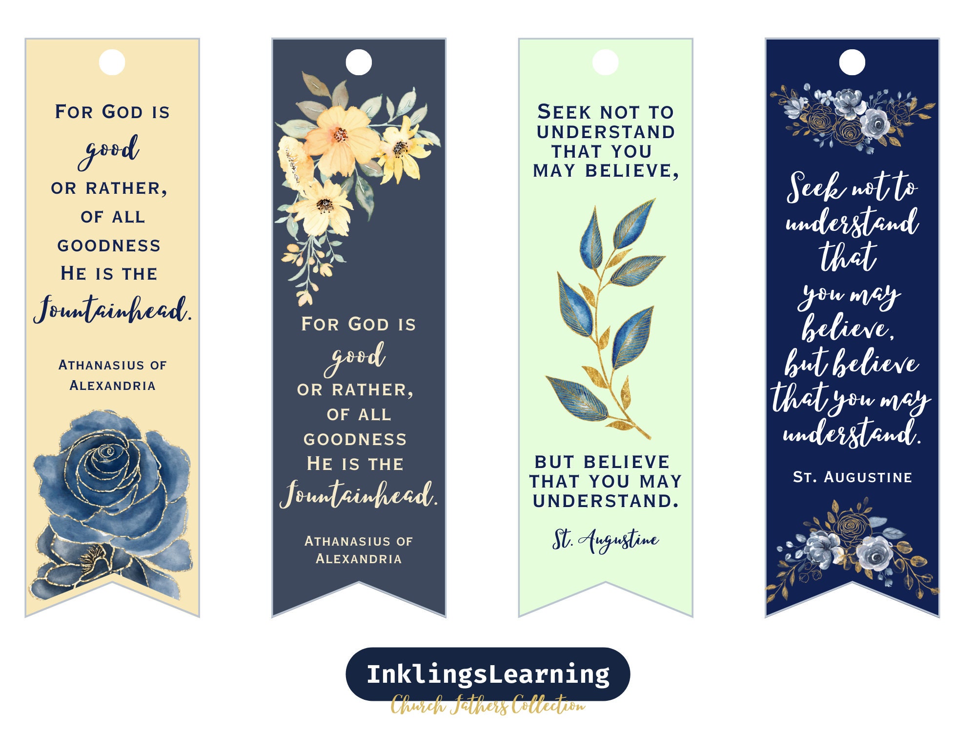 Church Fathers Bookmarks Printable Bible Verse, Latin Sayings Digital ...
