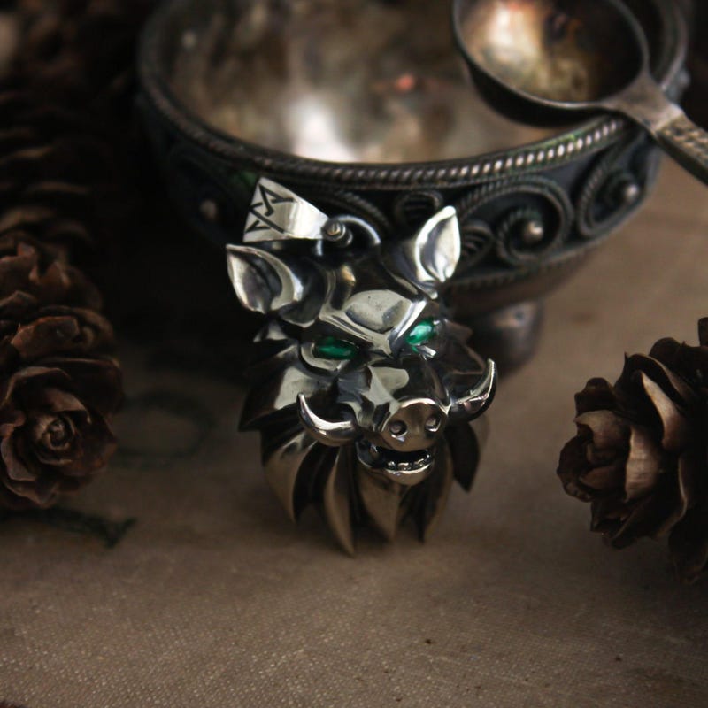 Boar Animal Necklace - Etsy