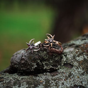 Handcrafted Moon and Star Ring, Sterling Silver Celestial Jewelry - Etsy