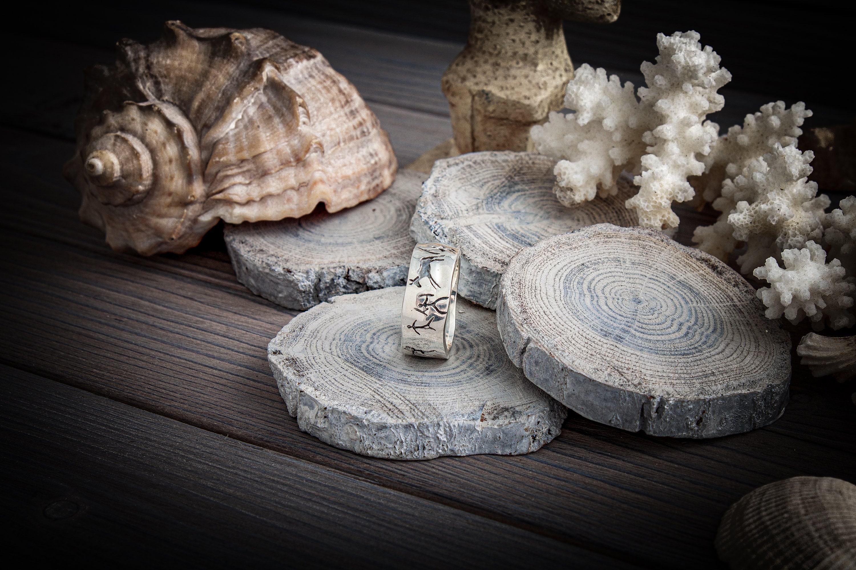 Ancient Sterling Silver Ring With Cave Art / Rock Art Silver - Etsy UK