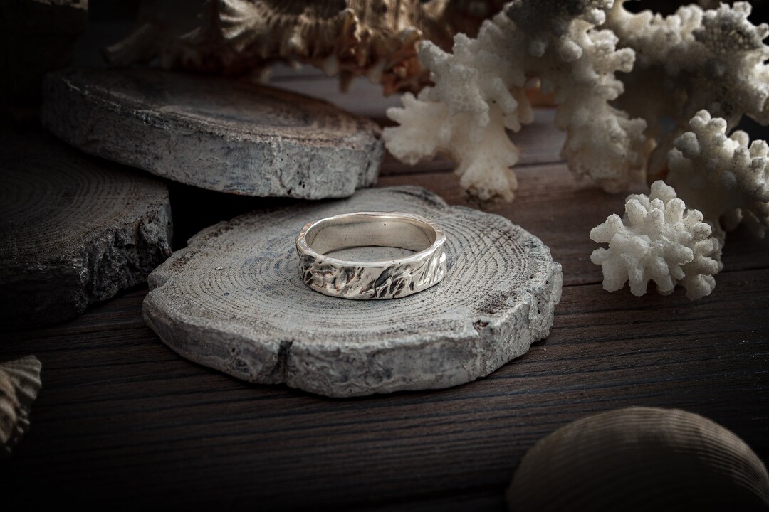 Tree Bark Sterling Silver Forest Branch Ring / Nature Silver Ring ...