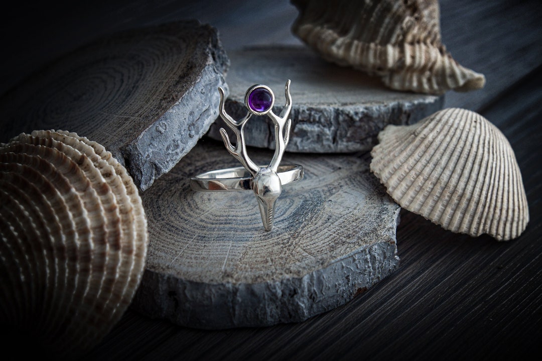 Stylish Deer Ring, Deer Antler Ring, Horns Ring, Hunter Ring, Skull ...