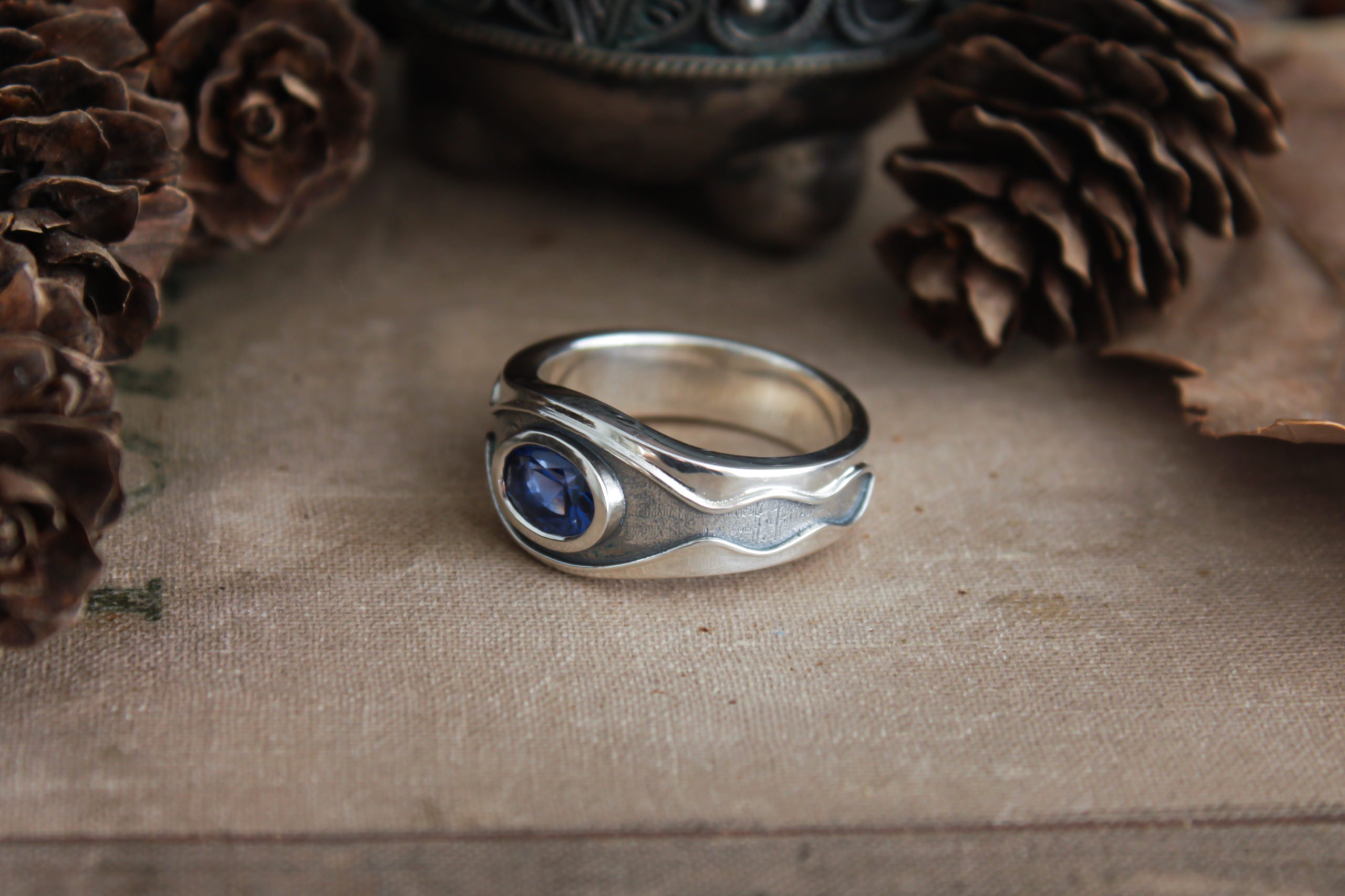 Blue Ring, Elves Ring, Ring of Air, Celtic Ring, Magic Ring, Elf Ring ...
