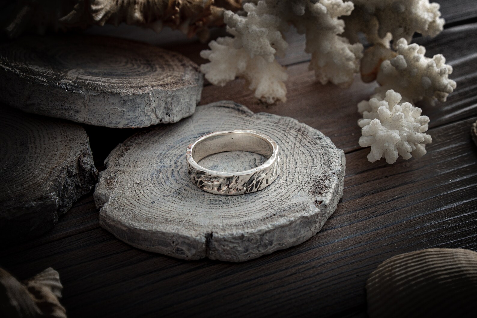 Tree Bark Sterling Silver Forest Branch Ring / Nature Silver - Etsy