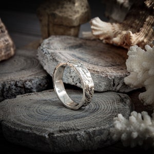Tree Bark Sterling Silver Forest Branch Ring / Nature Silver Ring ...
