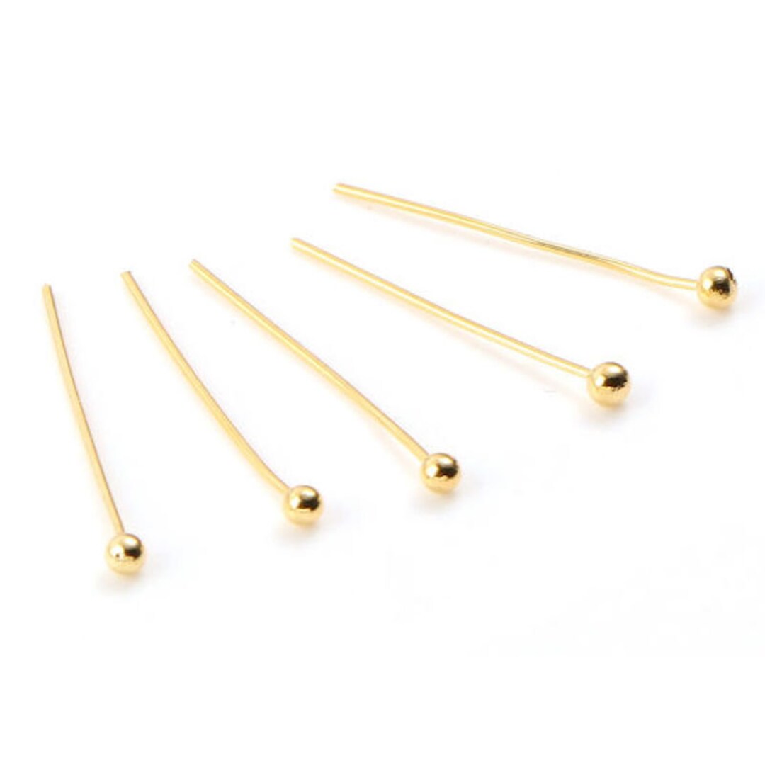 50 Needles Head Ball Rods Gold Plated 18k Filled Plating 20mm - Etsy