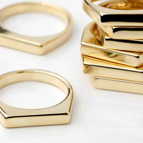 5 Pcs Wholesale Gold Finish Rings Gold Plated Ring Stamping - Etsy