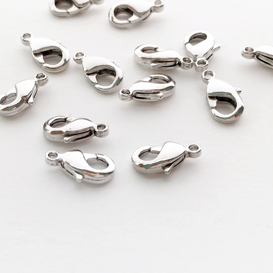 10 Pcs SILVER Lobster Claw Clasp, Gold Clasps Craft Supplies Tools ...