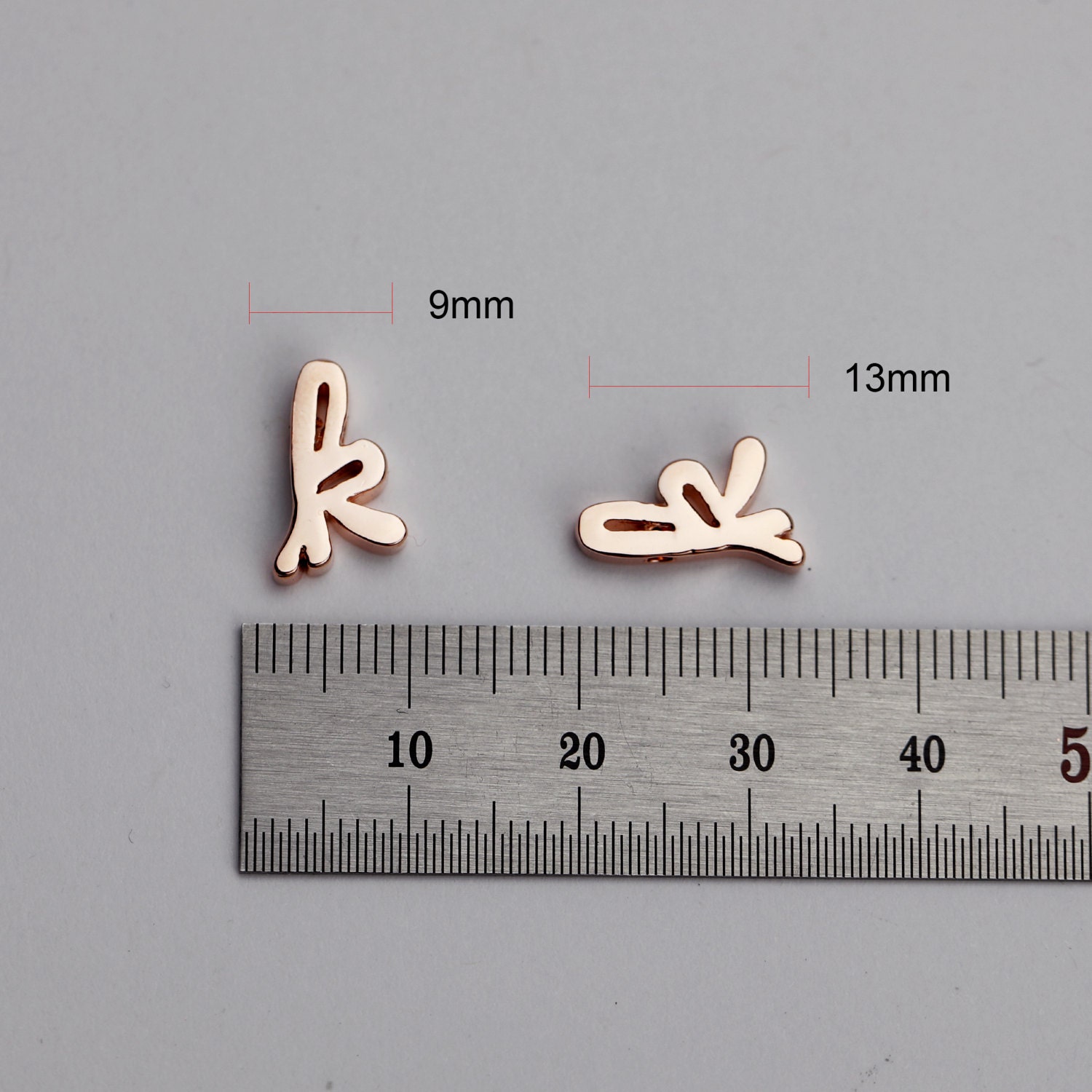 Gold Regular Size Cursive K Initial Charm GRI-K - Etsy