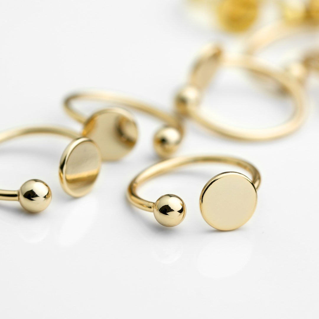 5 Pcs Gold Wholesale Rings Gold Plated Stamping Blanks Free Size Ring ...