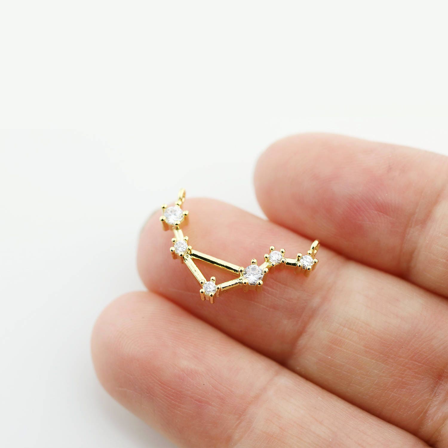 Gold Plated Libra Constellation Pendant Crystal Zodiac - Etsy