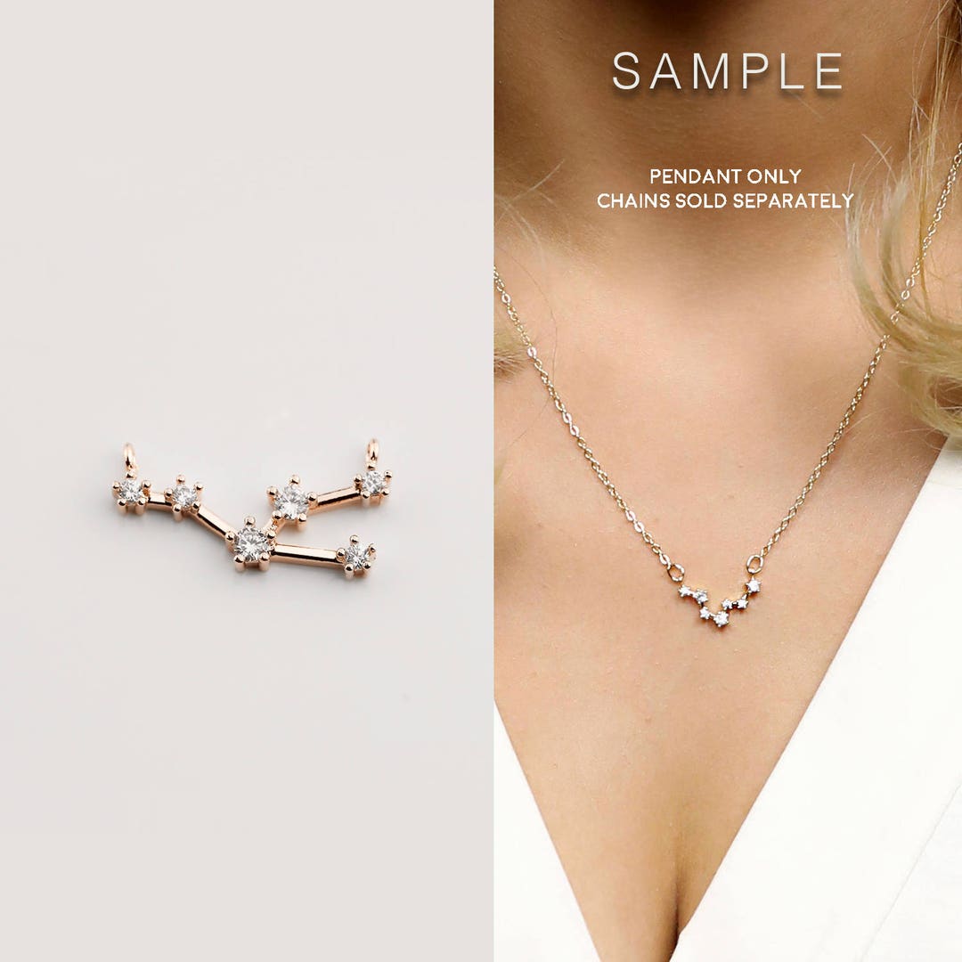 Rose Gold Plated Taurus Constellation Pendant Crystal Zodiac ...