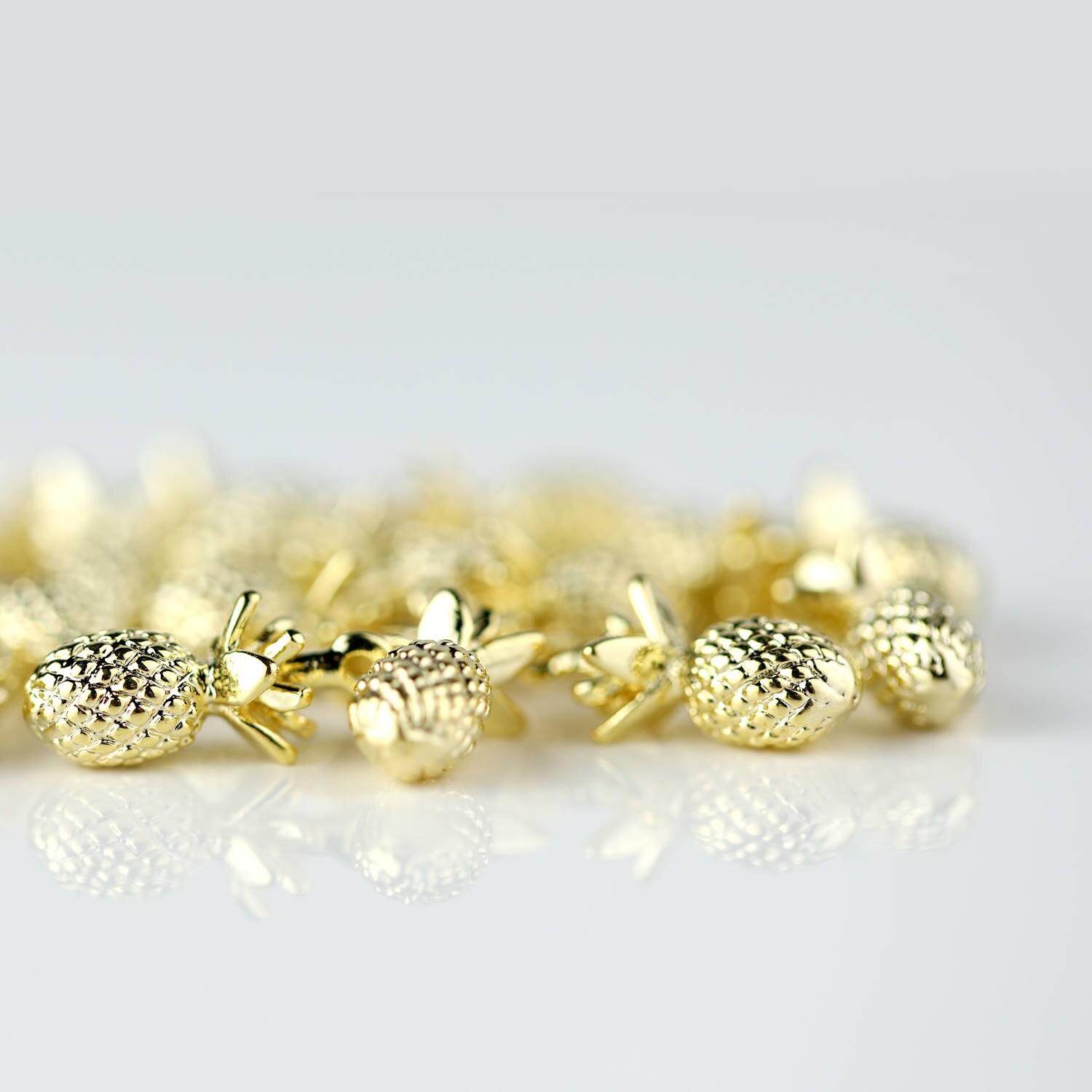 1 Gold Pineapple Charm, Dainty Pineapple Pendant, Summer Party Summer ...