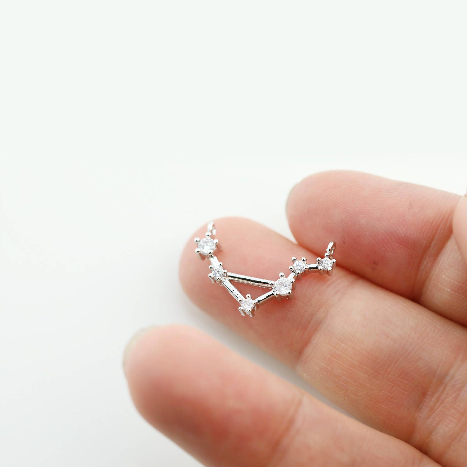 Silver Plated Libra Constellation Pendant Crystal Zodiac - Etsy