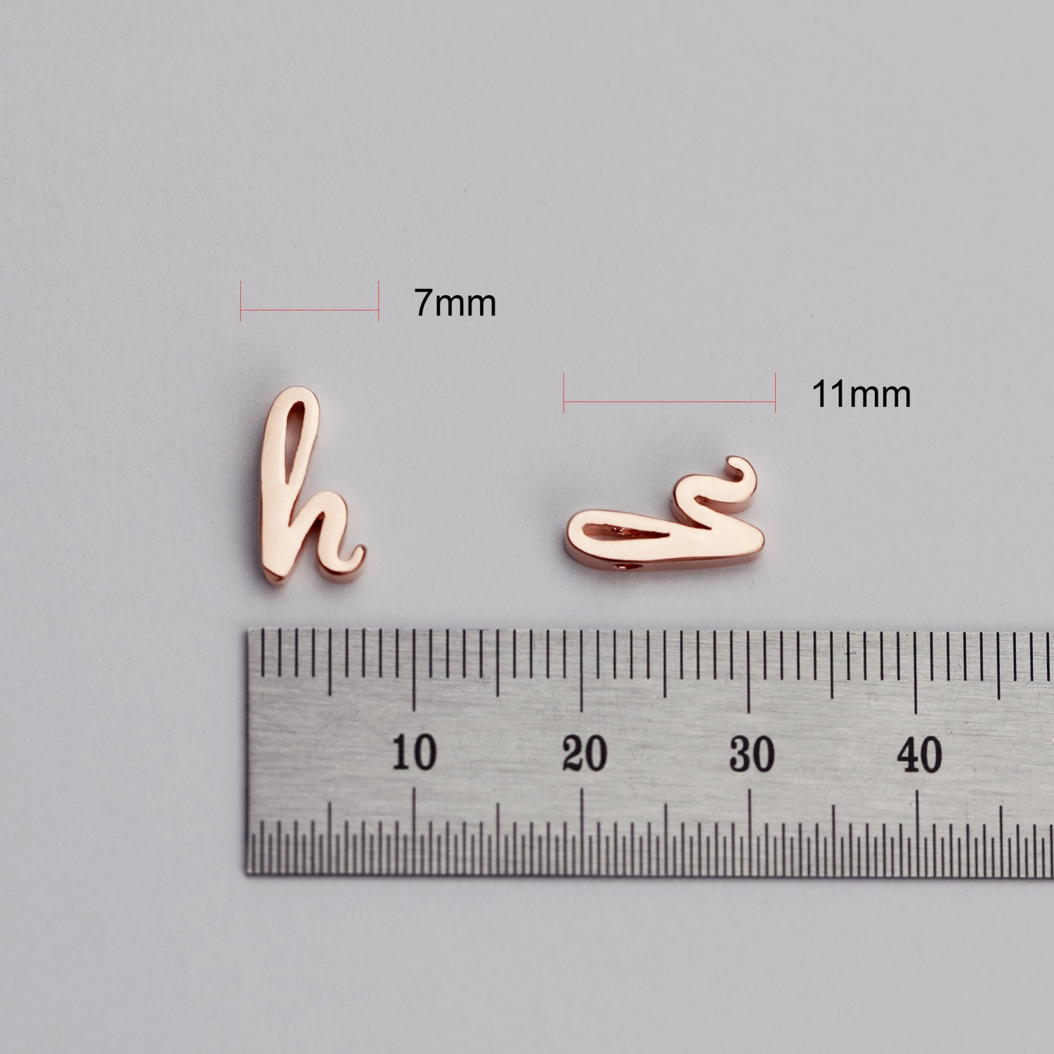 Gold Regular Size Cursive H Initial Charm GRI-H - Etsy