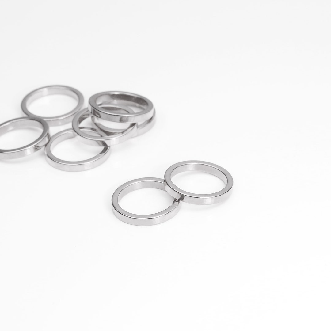 5 Pcs Silver Plated Ring Blanks Stamping Band Ring Stamping Blanks ...