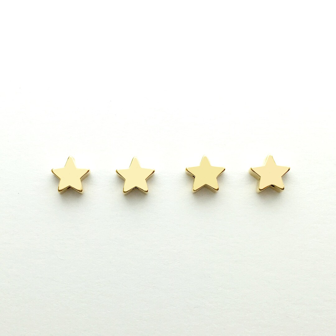 4pcs GOLD Star Charm Jewelry Beading Supplies, Craft Supplies Tools ...