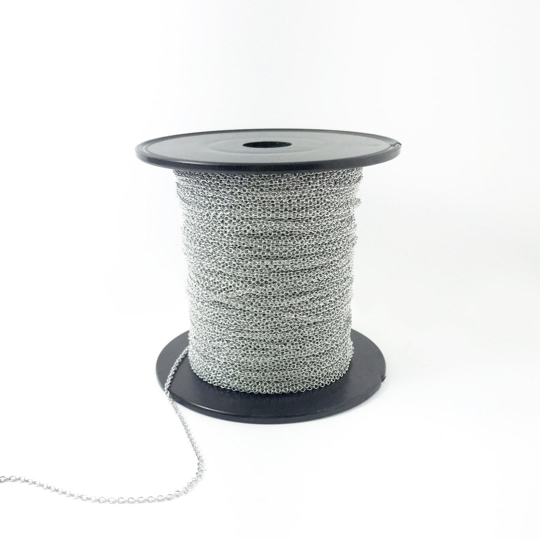 10m SILVER DAINTY Cable Chain, Delicate Cable Chains Shiny Chain ...