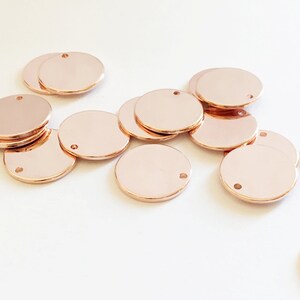 4pcs ROSEGOLD Coin Disc Charm Metal Jewelry Making Supply Stamping ...