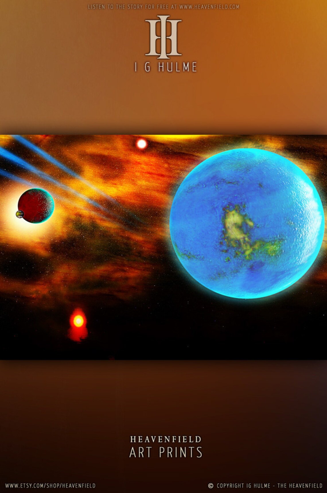 Blue Planet, Landscape, Space, Dark Science-fiction, Wall Decor, Gift ...