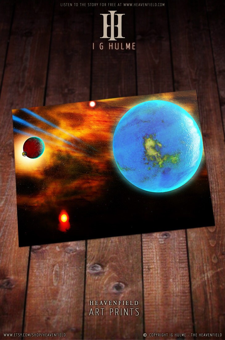 Blue Planet, Landscape, Space, Dark Science-fiction, Wall Decor, Gift ...