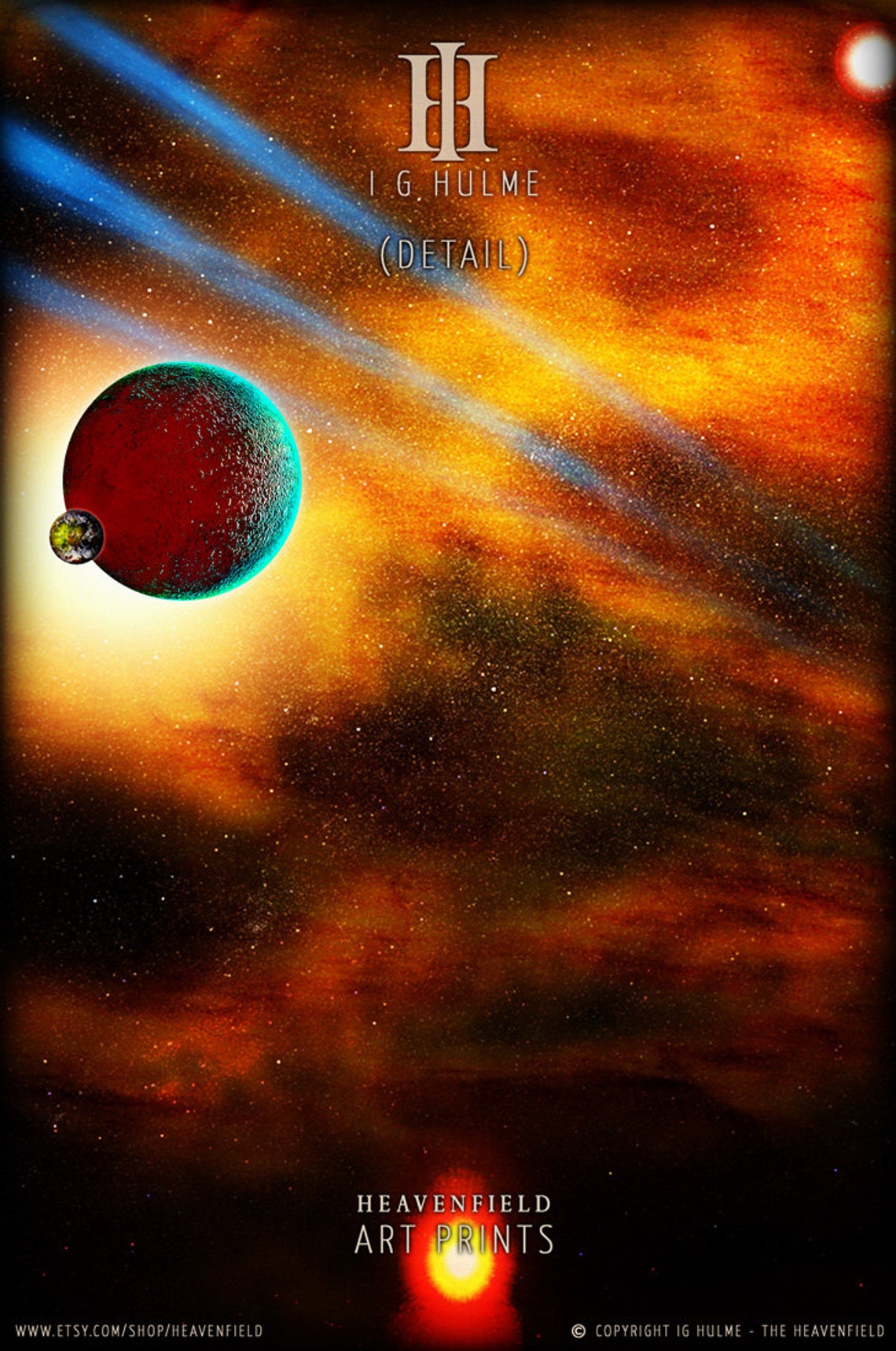 Blue Planet, Landscape, Space, Dark Science-fiction, Wall Decor, Gift ...