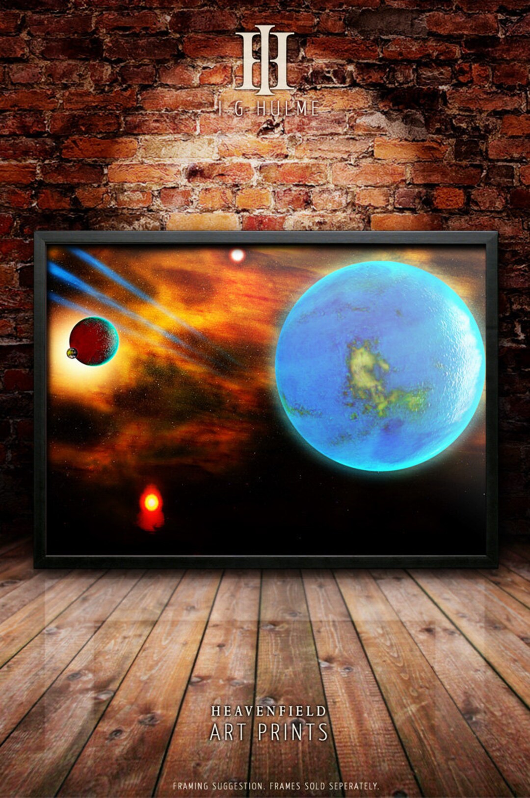Blue Planet, Landscape, Space, Dark Science-fiction, Wall Decor, Gift ...