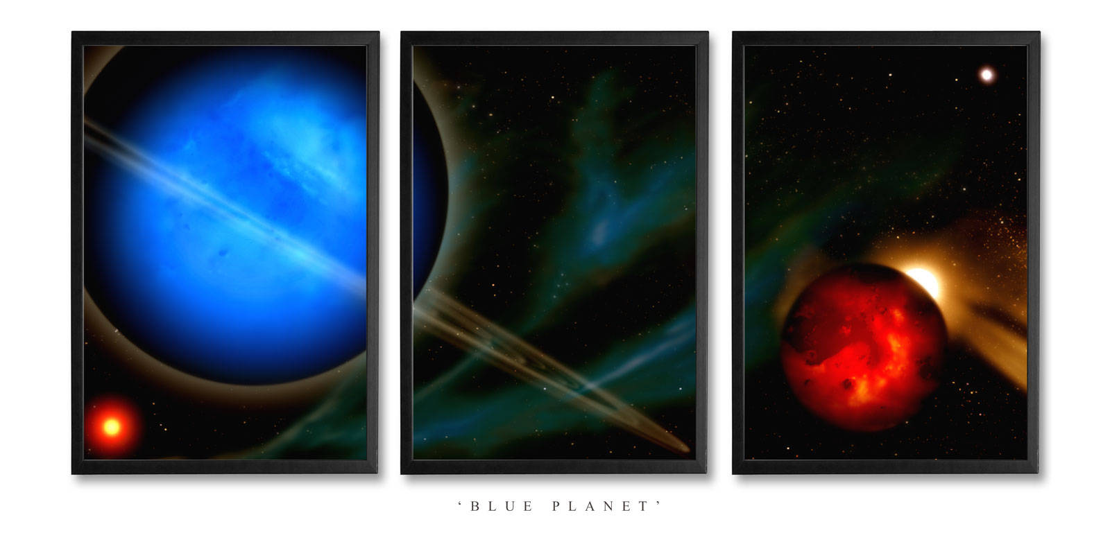 3 Print Set - Blue Planet - Art Print, Heavenfield, Dark Science ...