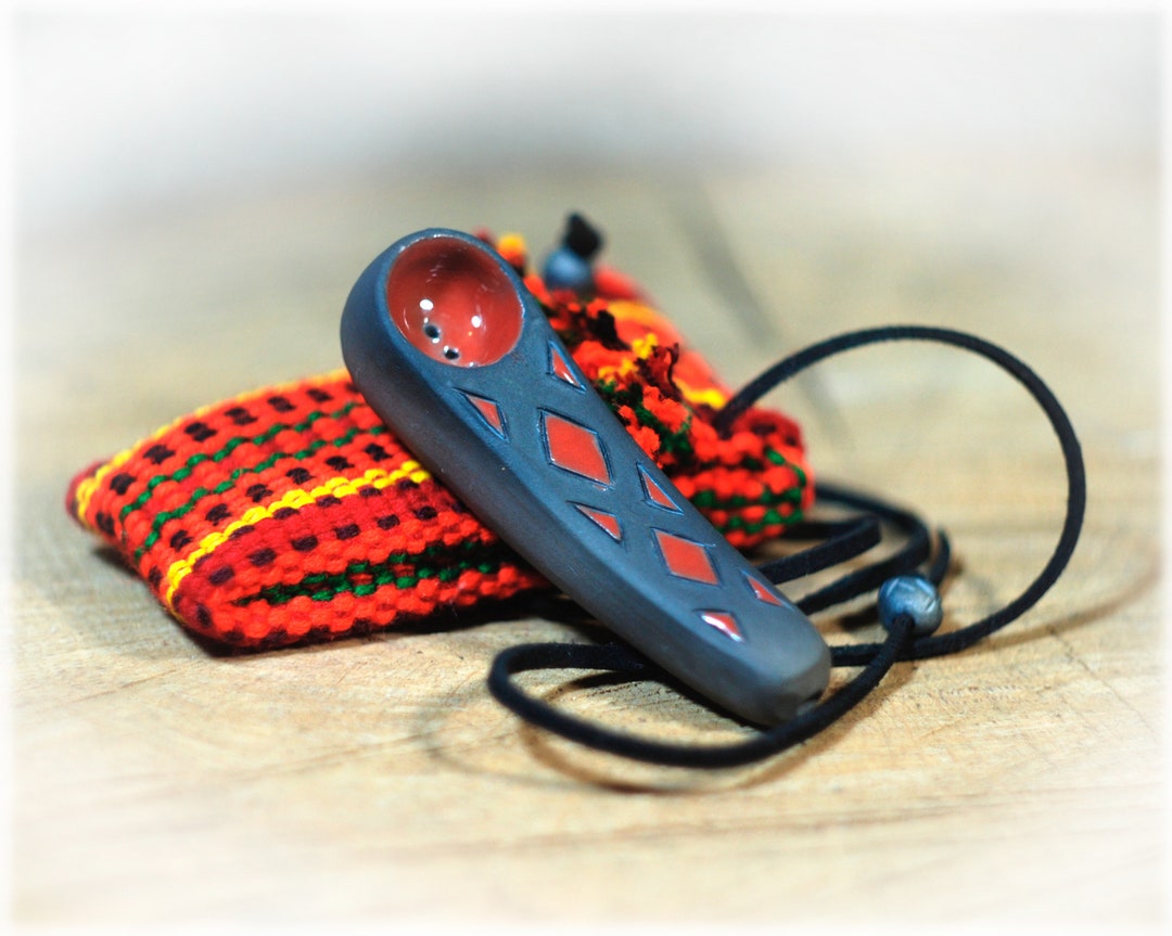 Smoking Herb Pipe With a Pouch Birthday Gift Handpipe With Ornament ...